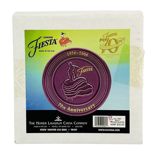 Homer Laughlin | Kitchen | Fiesta 7th Anniversary Heather 6 Trivet ...